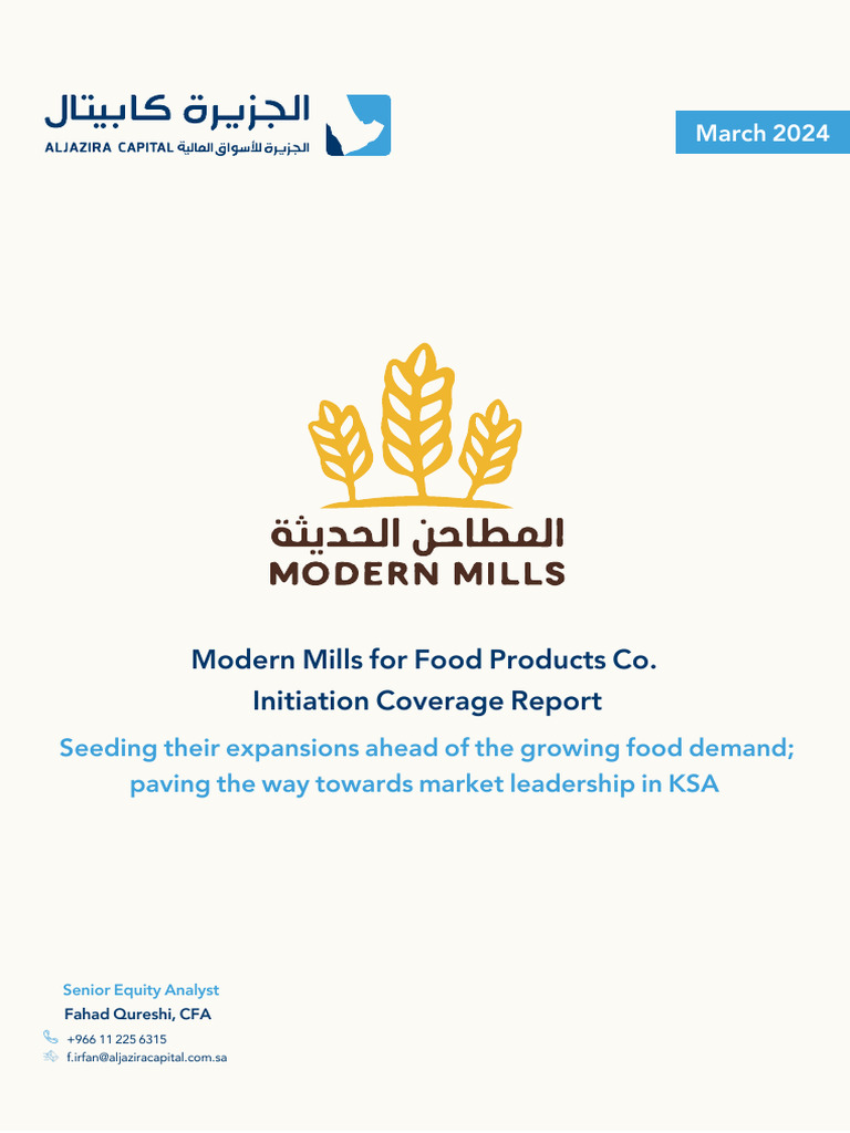 Modern Mills For Food Products Co - Initiation Re - 240327 - 140215 | PDF | Poultry | Subsidy