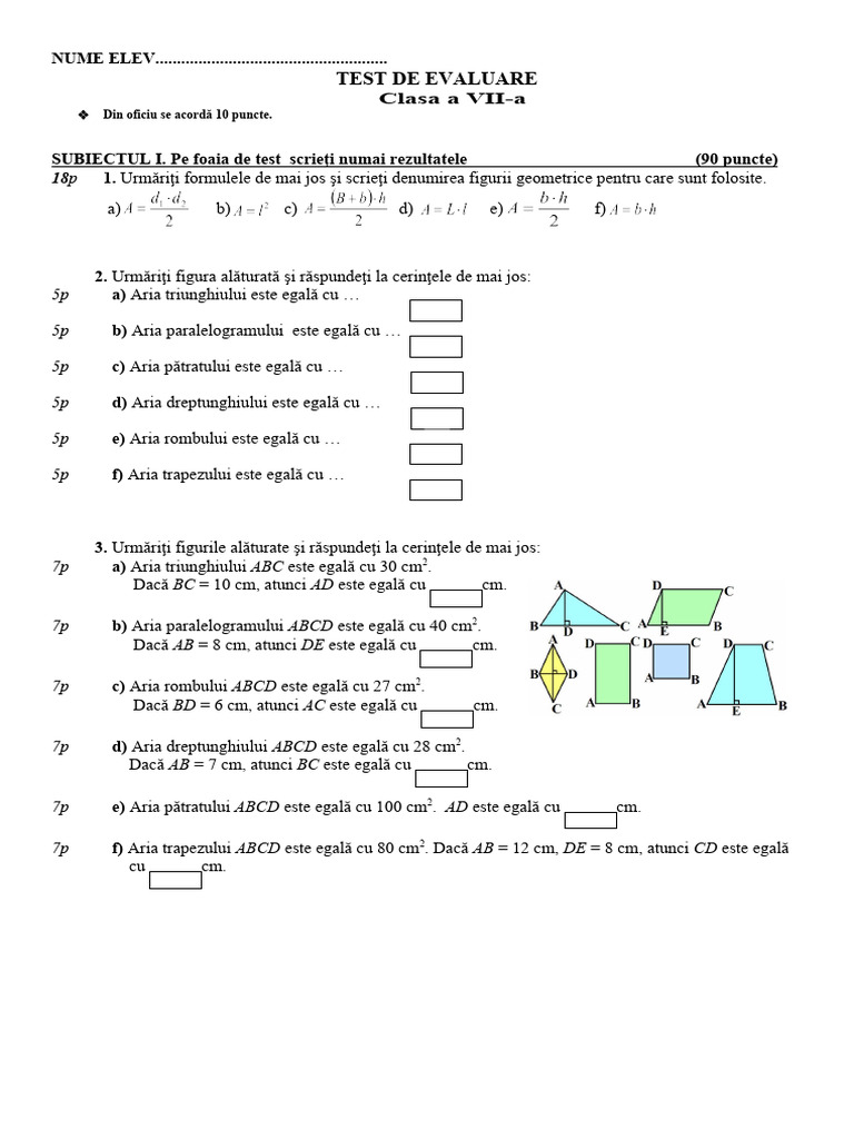 Arii Si Perimetre | PDF
