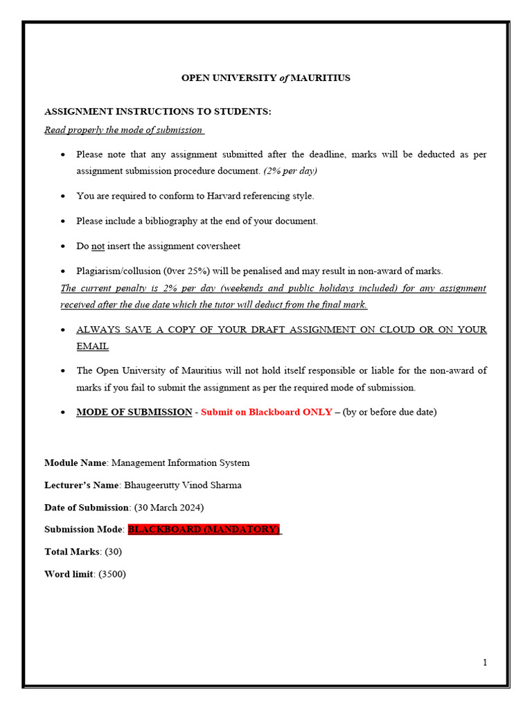 Assignment - MIS | PDF | Information | Management Information System Assignment - MIS | PDF | Information | Management Information System