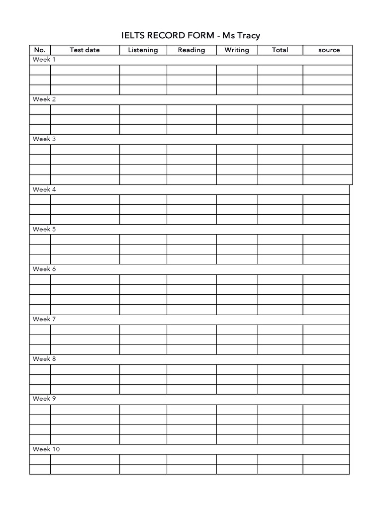 IELTS Progress Tracker | PDF | Language Arts & Discipline | Foreign ...