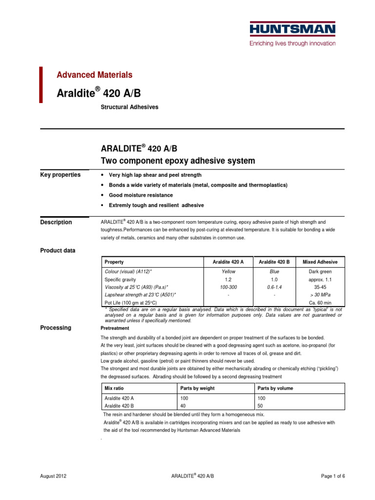 Araldite FT 420 AB EN | PDF | Adhesive | Epoxy