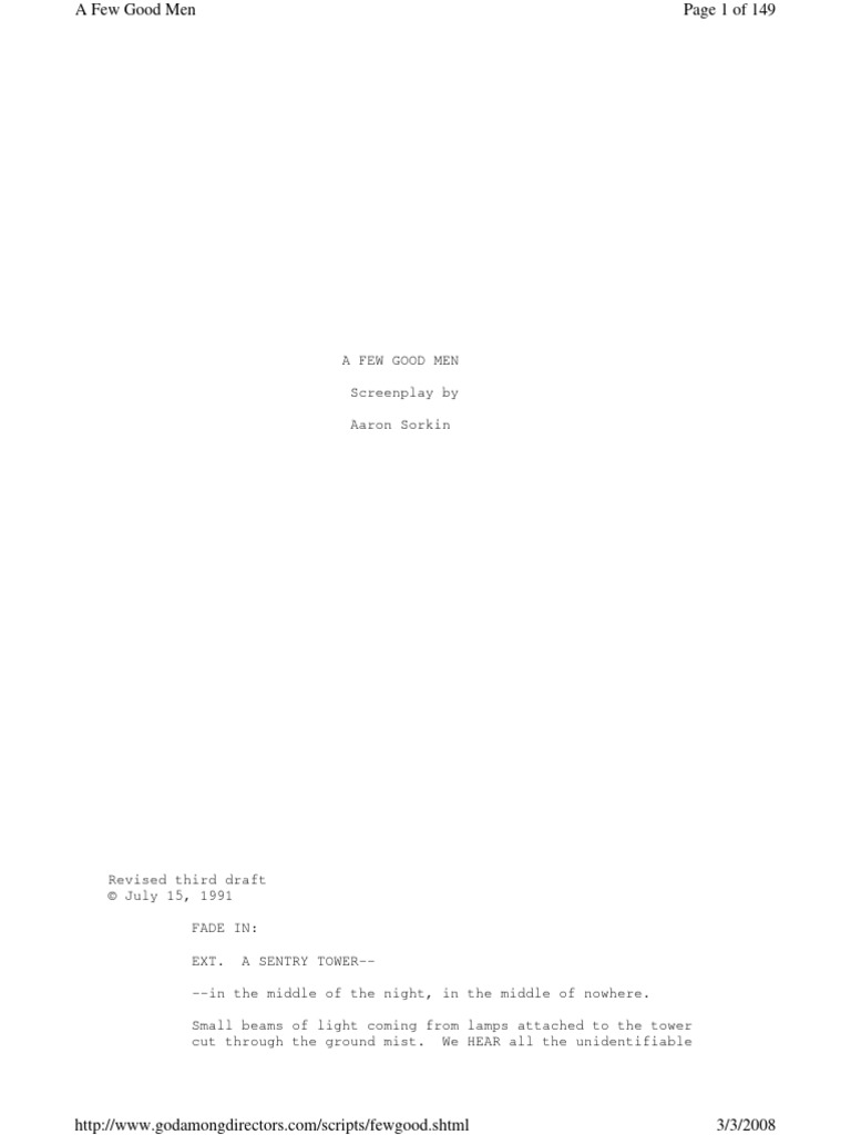 A Few Good Men by Aron Sorkin | PDF