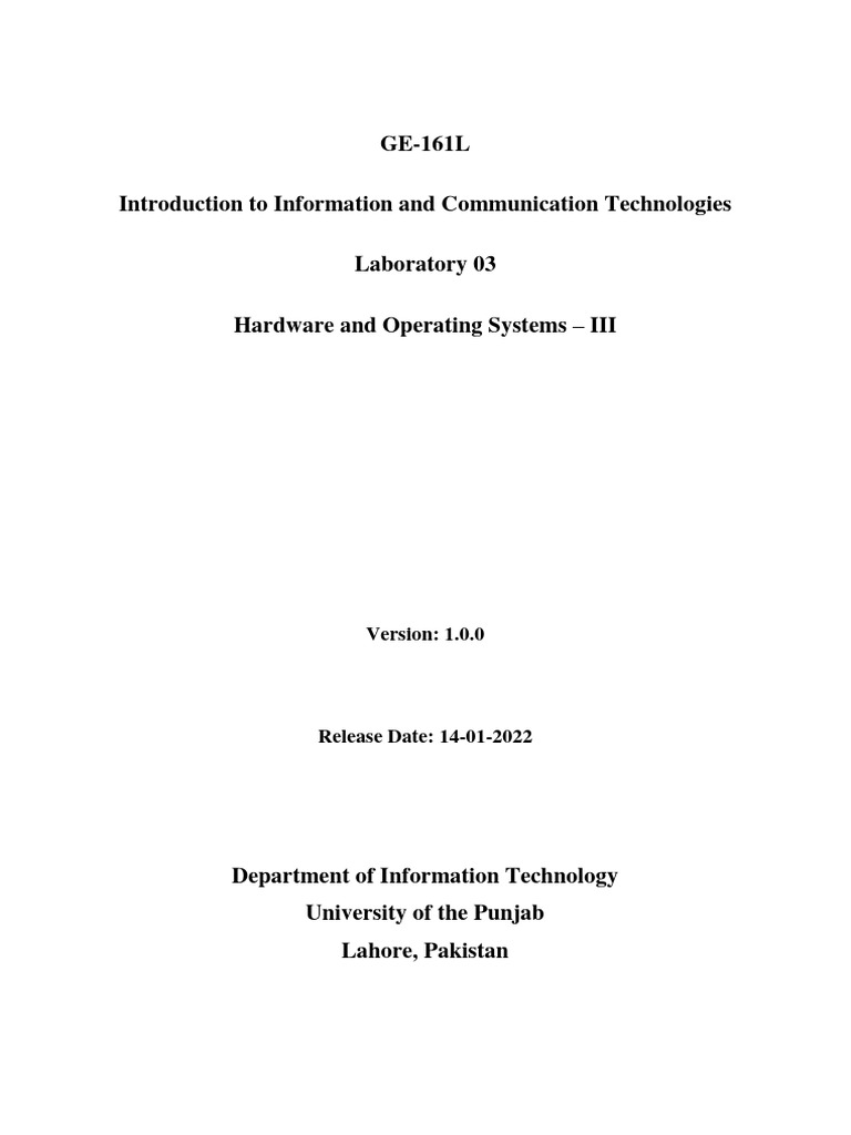 GE-161L ICT Lab-03 | Download Free PDF | Linux | Computer File