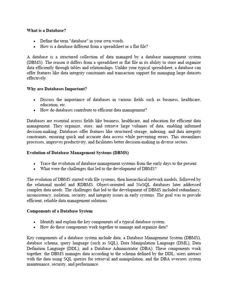 Guided Question on Overview of Database Systems | PDF | Databases ... Guided Question on Overview of Database Systems | PDF | Databases ...