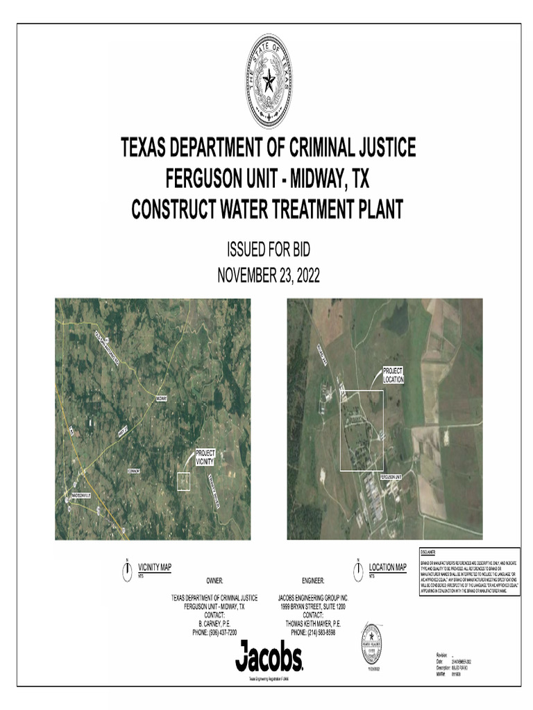TDCJ Construct Water Treatment Plant IFB DWG Set - 11-23-22 | PDF ...