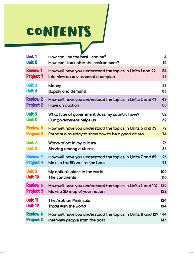 York Global Connections Grade 3 Contents and Scope and Sequence | PDF ...