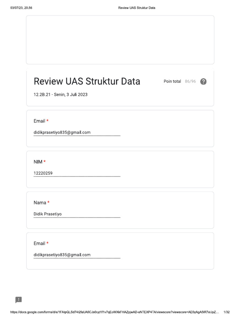 Review UAS Struktur Data | PDF