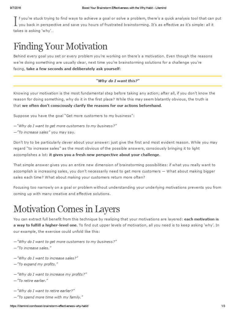 Problem Solving - Boost Your Brainstorm Effectiveness with the Why ...