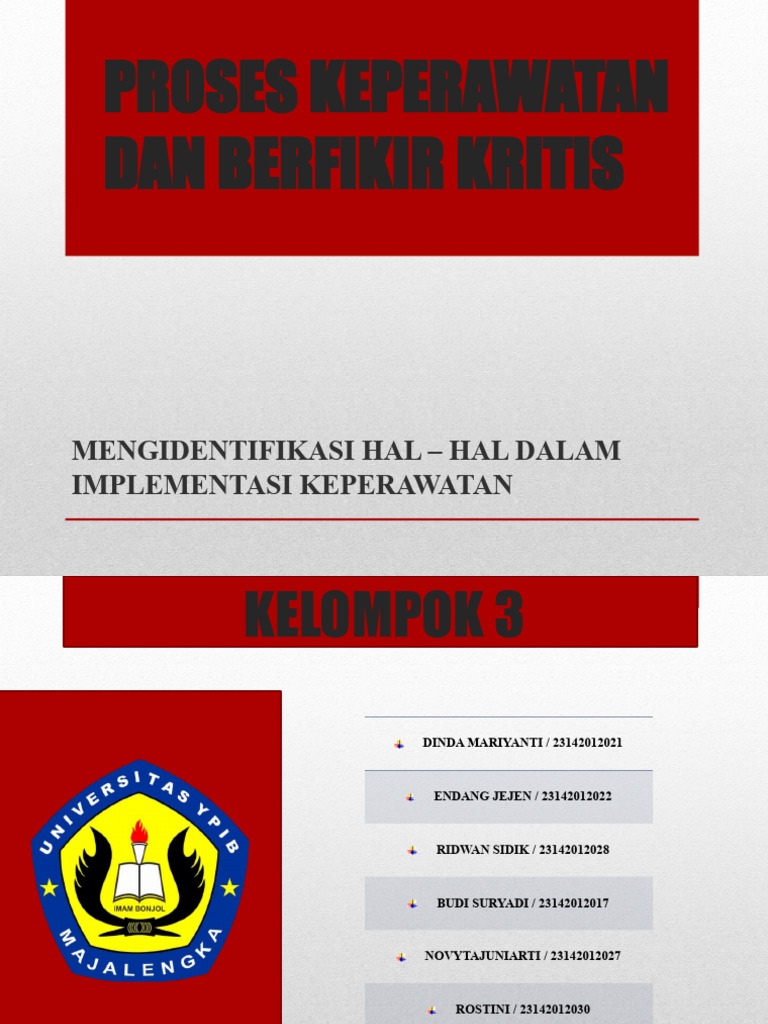 Proses Keperawatan Dan Berfikir Kritis Kel.3 | PDF | Bisnis | Sains & Matematika