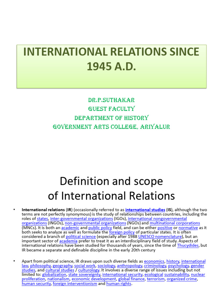 PG Ii Internationalrelations | PDF | General Agreement On Tariffs And ...