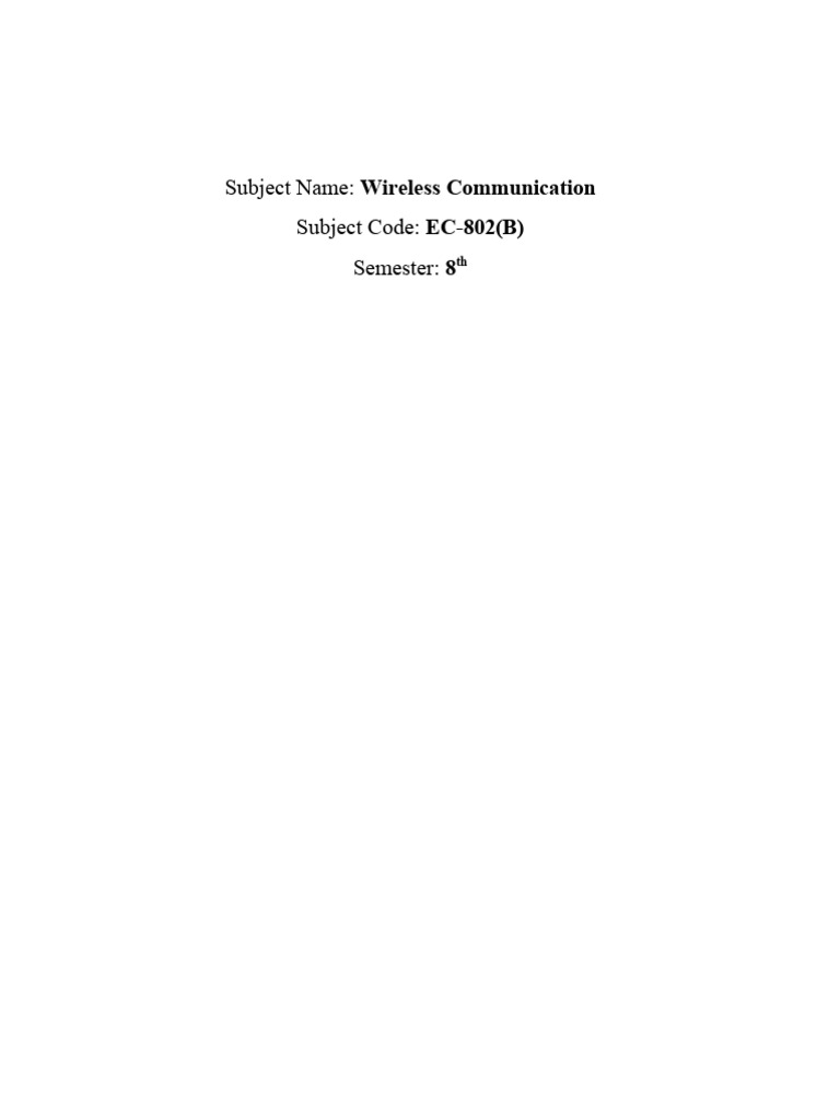 Unit 1 - Wireless Communication Notes - FINAL | PDF