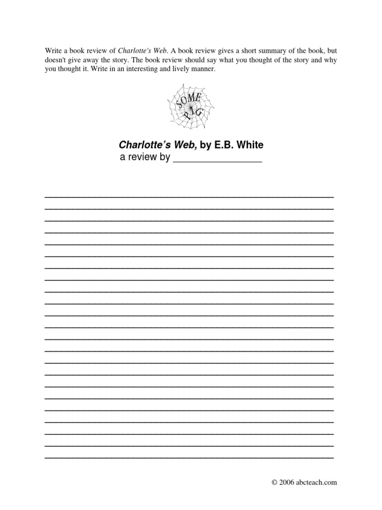 Charlotte's Web Book Review Guide | PDF | General Fiction