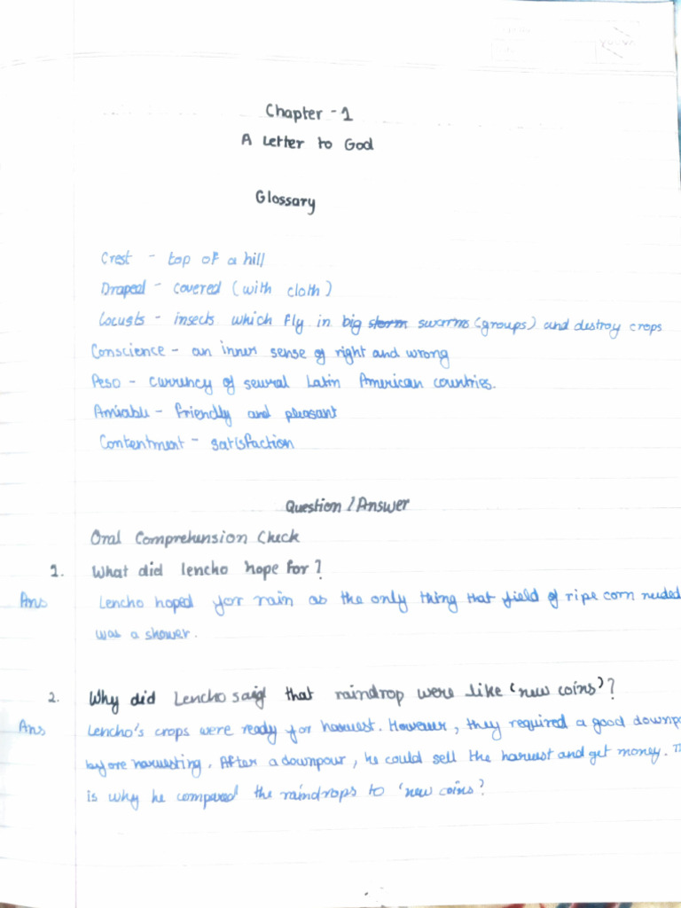 Summary of "A Letter to God" | PDF