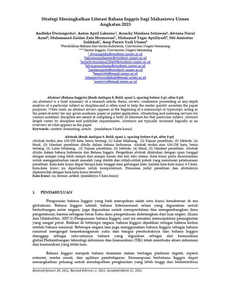 Kelompok 4 - Artikel MKU - B Indonesia | PDF | Karier & Perkembangan | Seni & Disiplin Bahasa