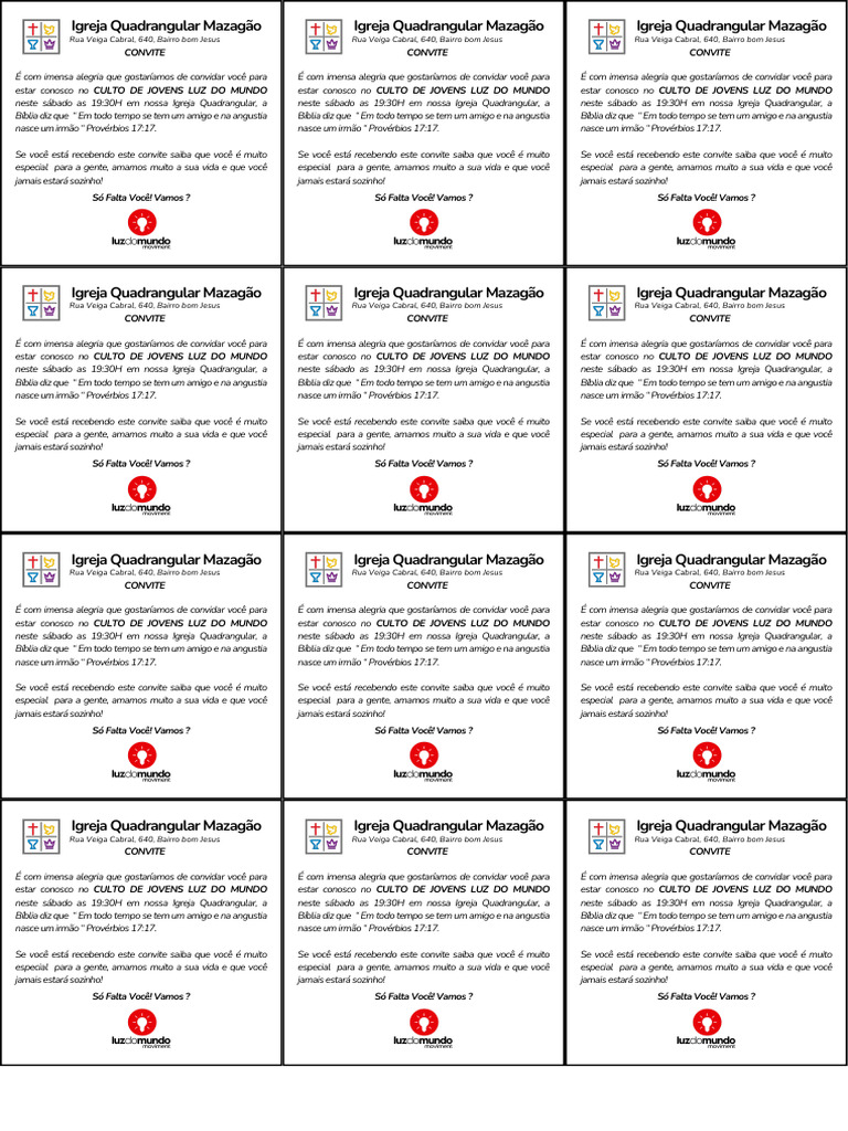 Carta para Culto Convite Minimalista Branco A4 | PDF Carta para Culto Convite Minimalista Branco A4 | PDF