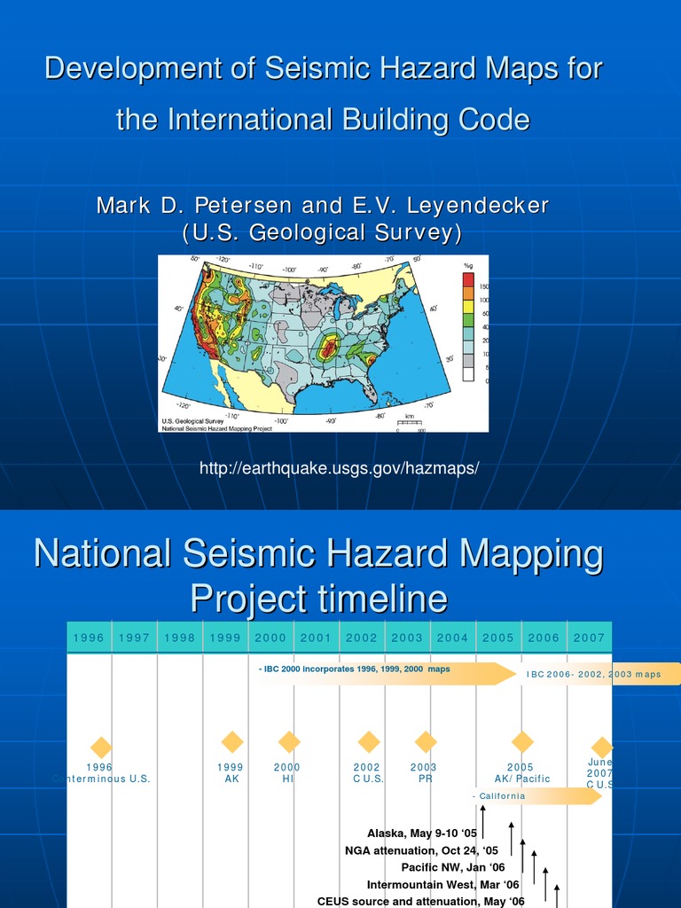 Development of Seismic Hazard Maps For The International Building Code ...