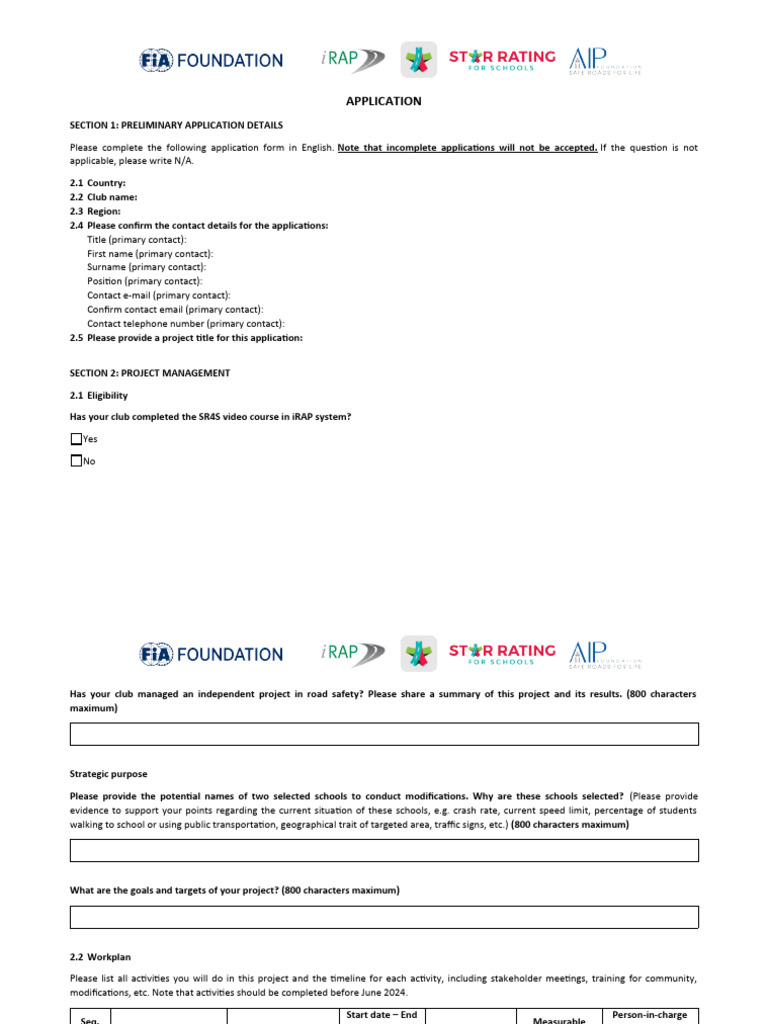 FIA SR4S_Application | PDF | Budget | Euro