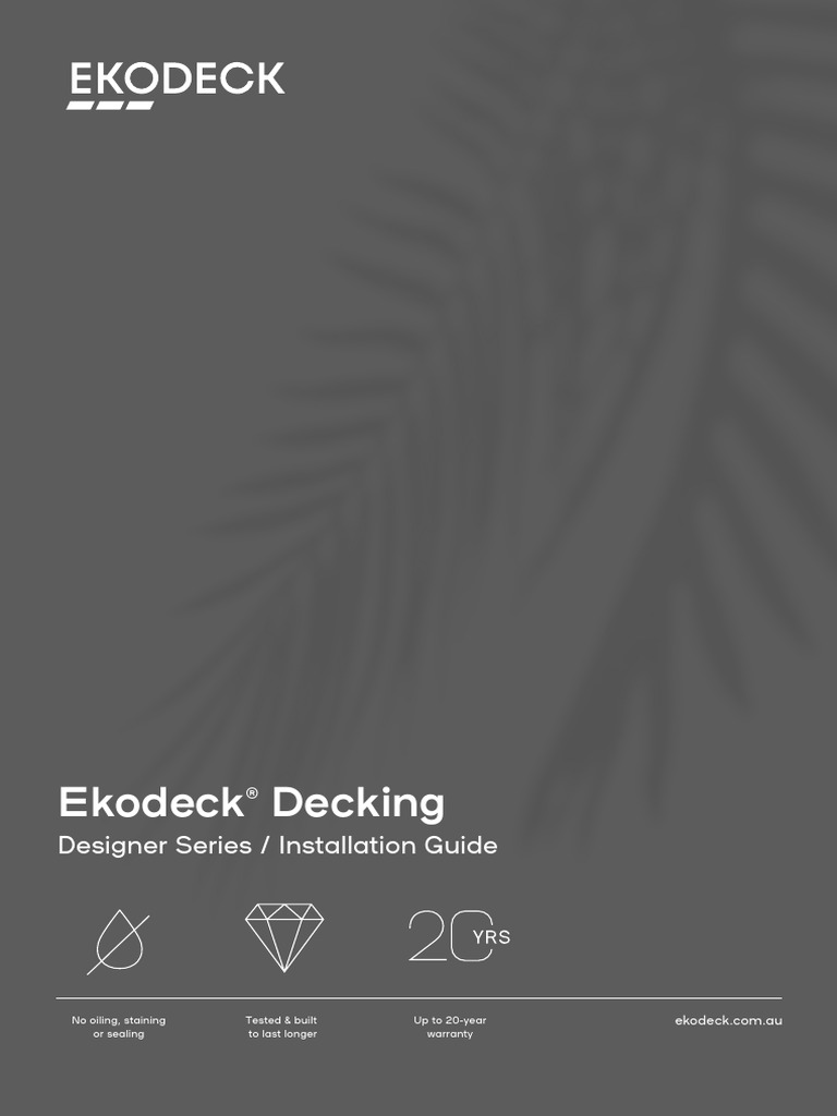 Ekodeck Designer Series Installation Guide V6.23 | PDF | Screw | Lumber