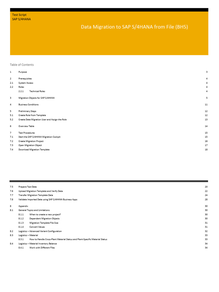 Data Migration to SAP S4HANA from File | PDF | Microsoft Excel | Computer File