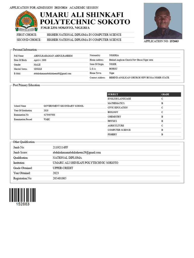 Computer Science HND Application 2023 | PDF | University And College Admission | Vocational ...