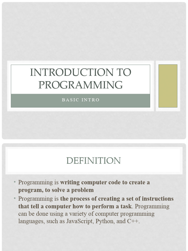 Introduction to Programming Basics | PDF | Mac Os | Computer Programming