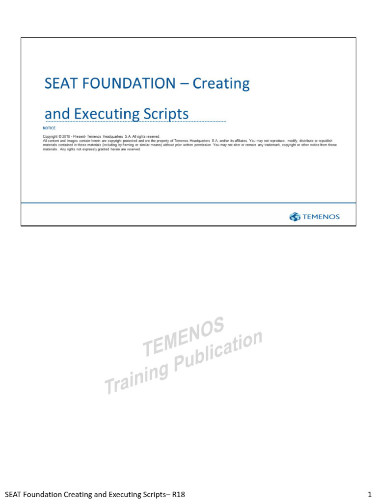 Seat Foundation - Creating and Executing Scripts - R18 | PDF | Computer File | Computing
