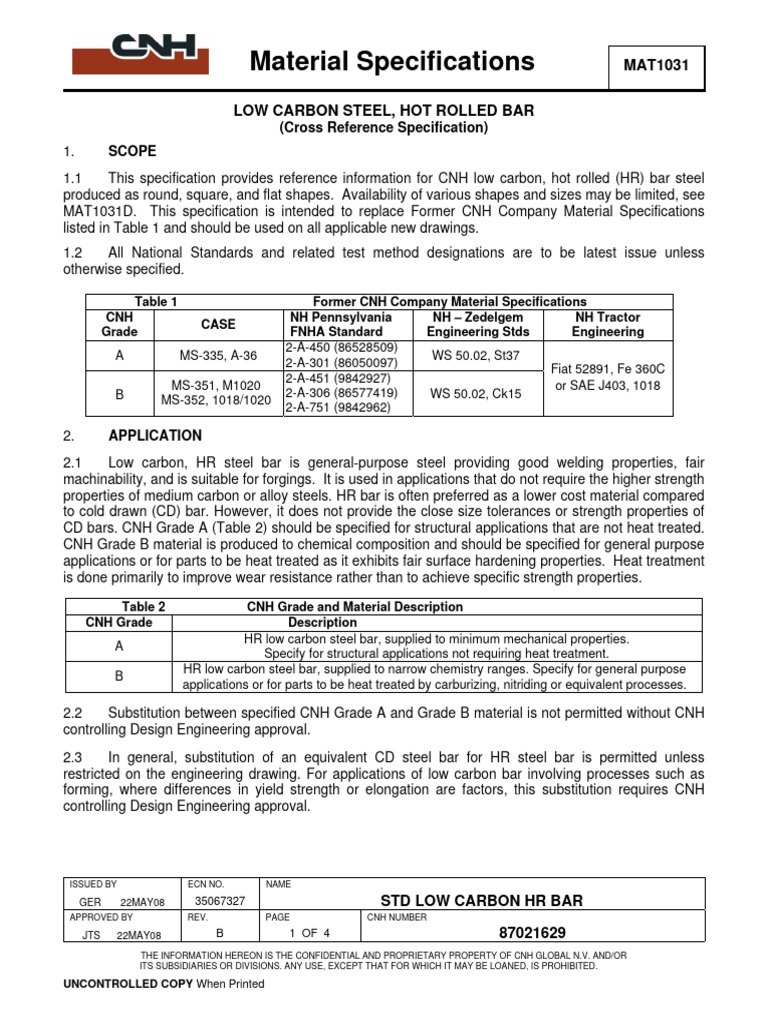 Mat 1031 | PDF | Steel | Engineering Tolerance