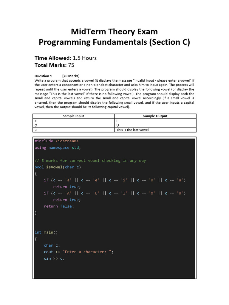 Mid-Term-Theory-Paper-C | PDF | Computer Programming | Software Engineering