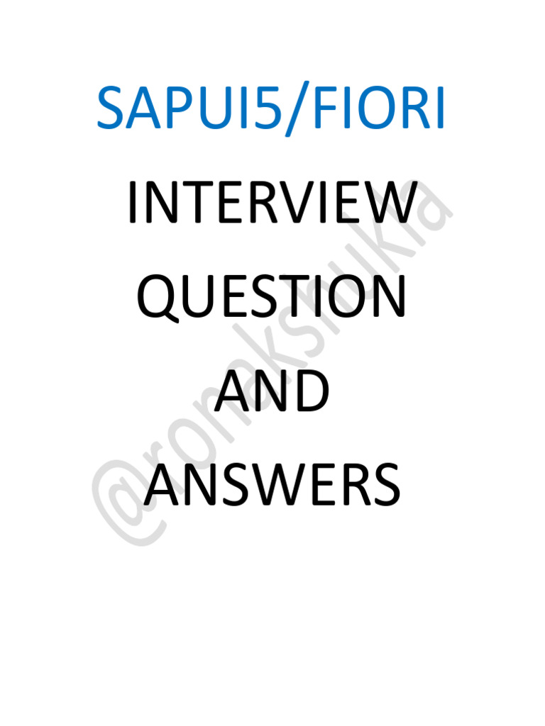 SAP UI5 - FIORI Interview QnA | PDF | Cloud Computing | Json