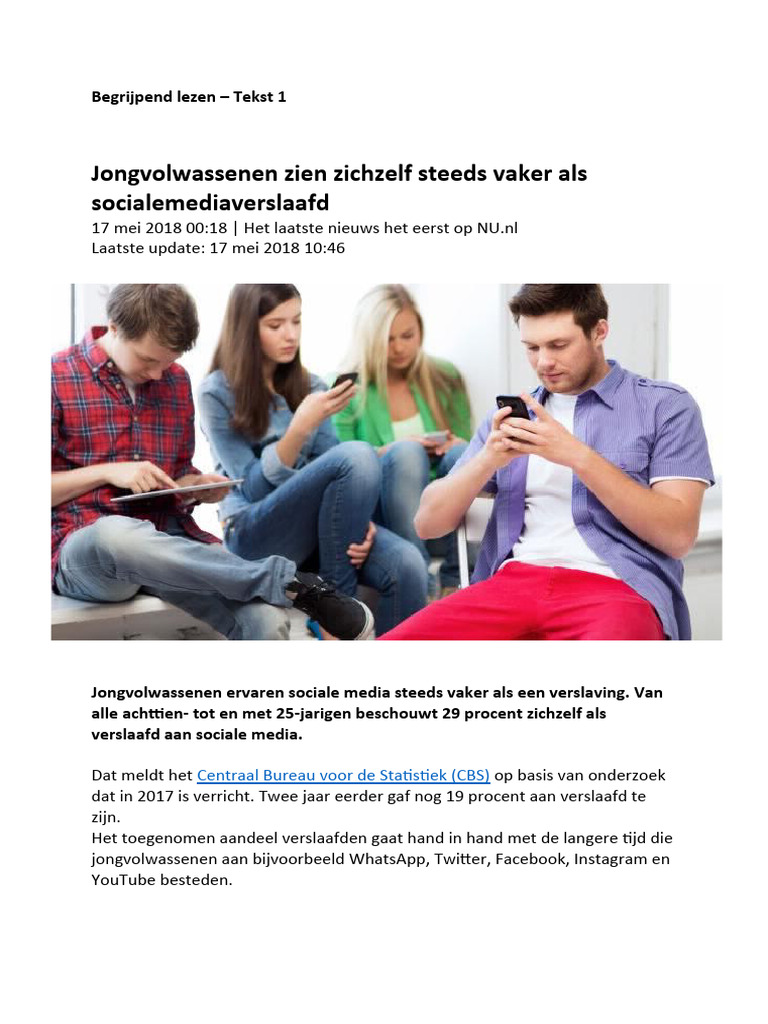 Begrijpend Lezen - Tekst 1 | PDF