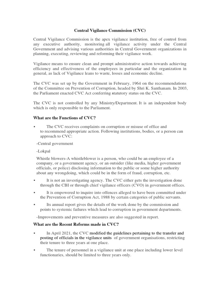 CVC | PDF | Corruption | Government