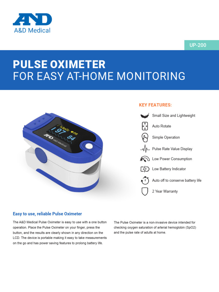 UP-200-PulseOx-DataSheet | PDF