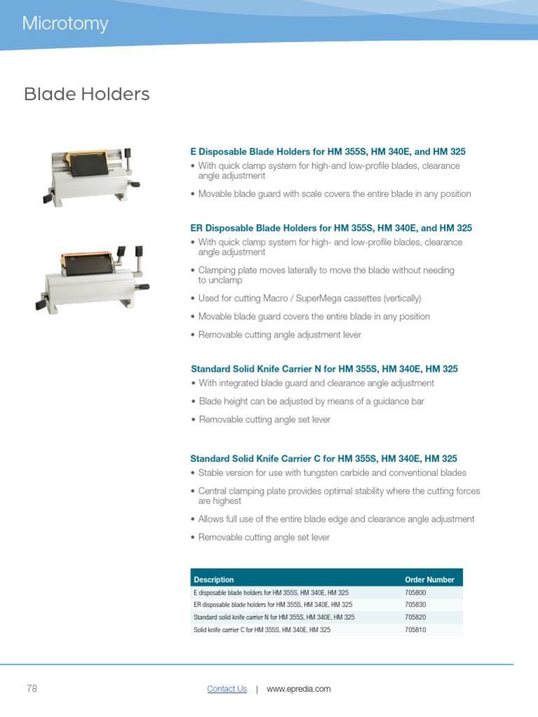 Microtomy - Blade Holders (English) | PDF