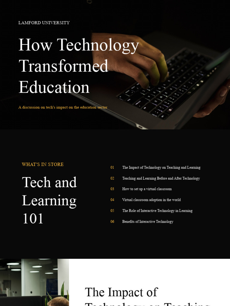 Black Yellow Dark Simple Digital Technology in Education Technology Presentation | PDF ...