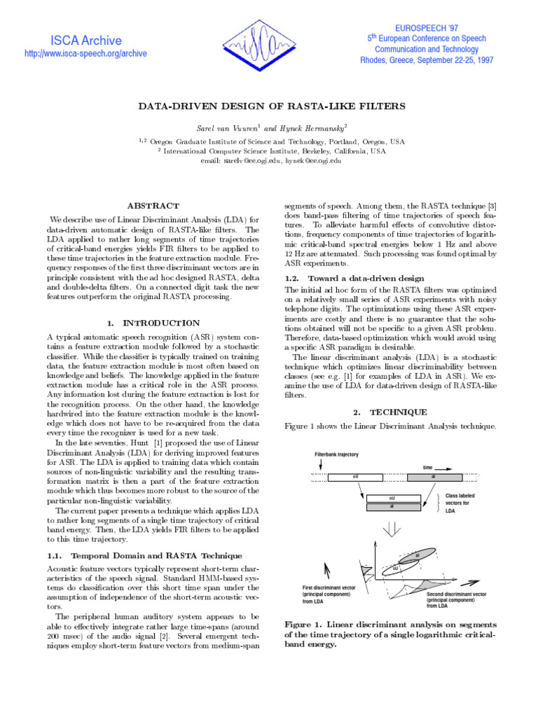 ISCA Archive | PDF | Speech Recognition | Modulation