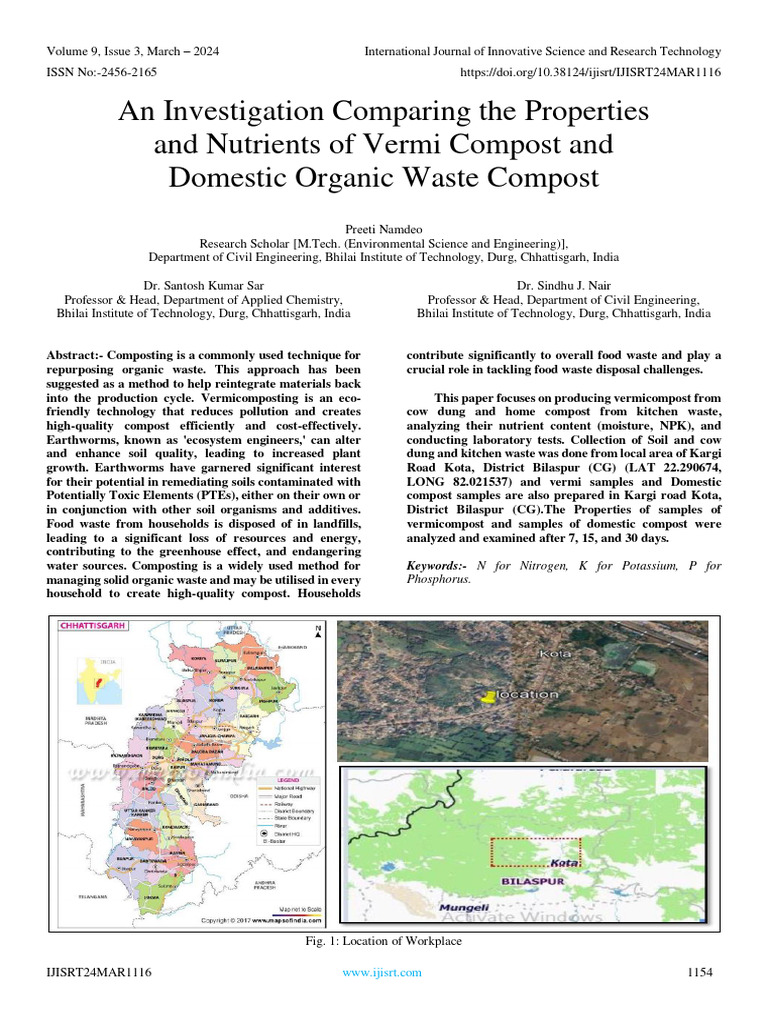 Vermi vs. Domestic Compost Analysis | PDF
