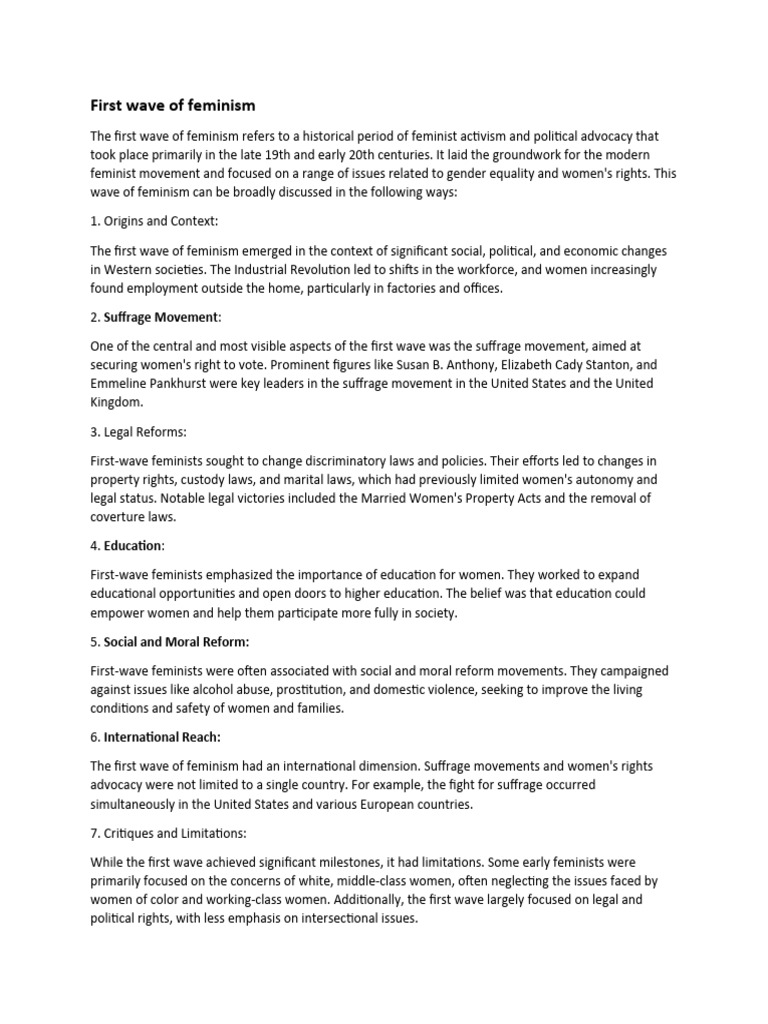 Four Waves of Feminism | PDF | Feminism | Gender Studies
