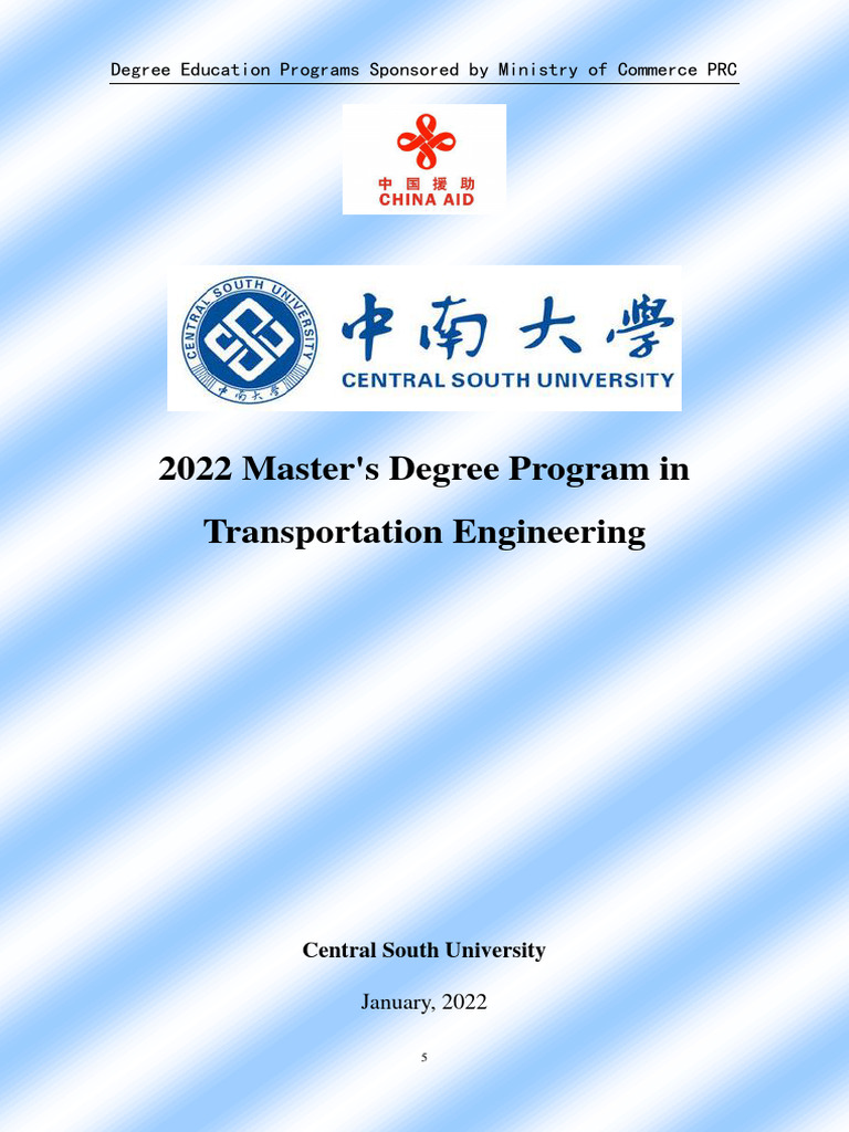 2022 Master's Degree Program in Transportation Engineering | PDF ...
