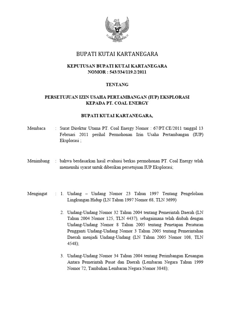 SURAT IUP EKSPLORASIii | PDF