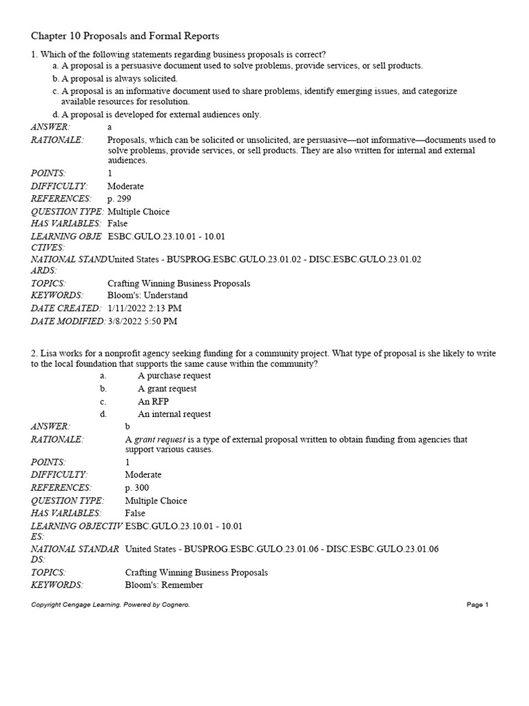 Chapter 10 Proposals and Formal Reports | PDF | Pie Chart | Plagiarism