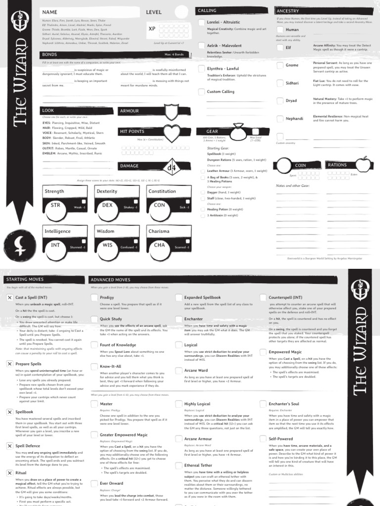 Wizard Playbook for Dungeon World | PDF | Telepathy