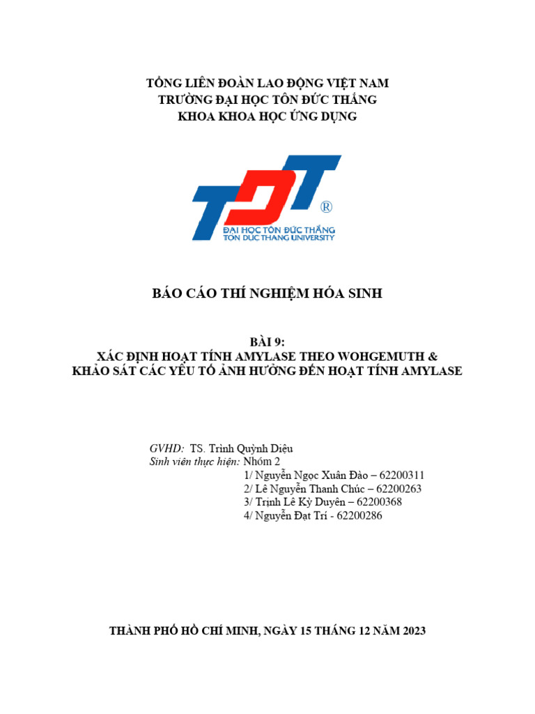 TN Hoá Sinh b9 | PDF