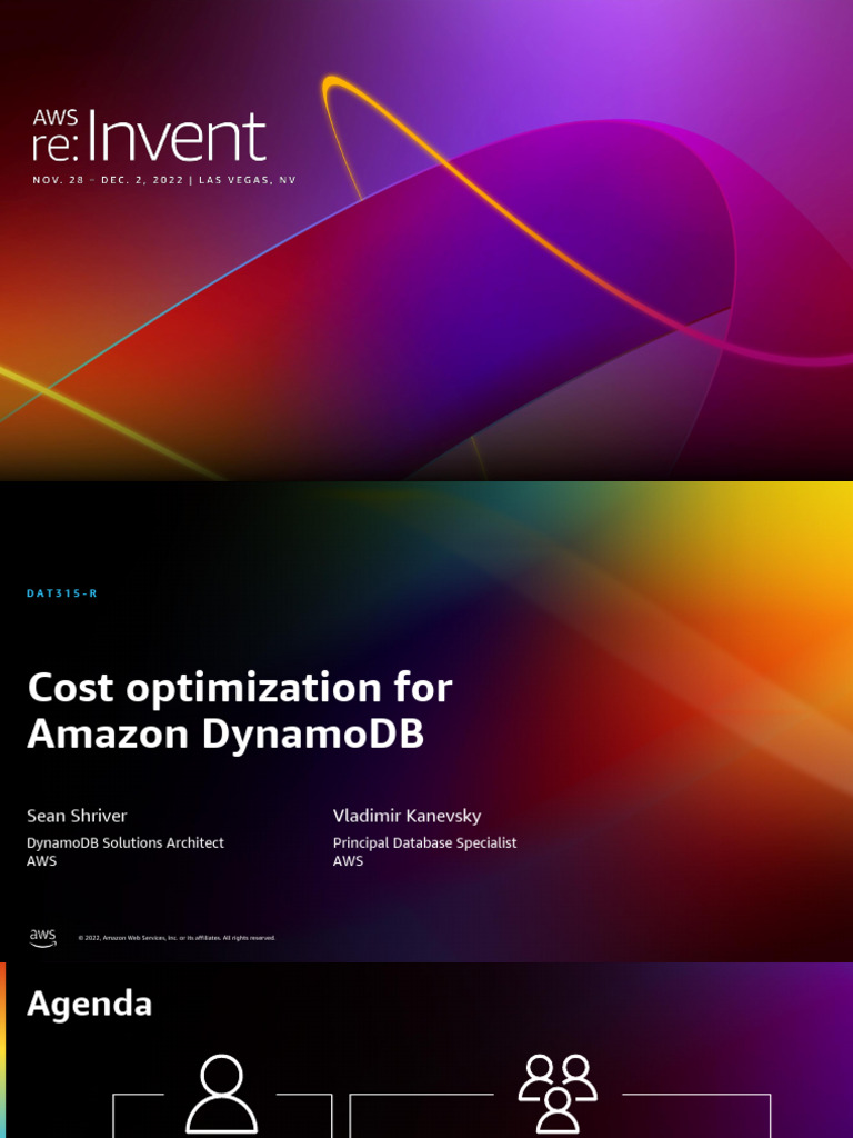 DAT315 R - Cost Optimization For Amazon DynamoDB | PDF | Amazon Web Services | Data Management ...