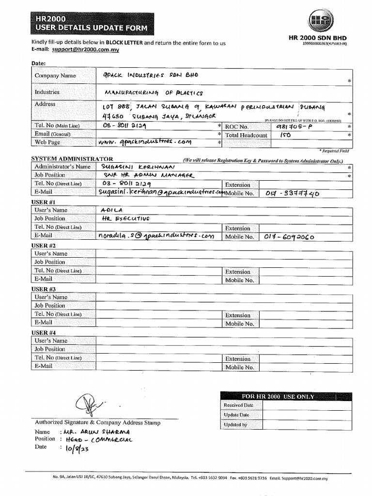 HR2000 User updates | PDF