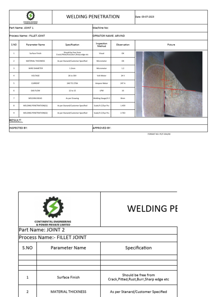 Fillet Joint Welding Inspection | PDF | Welding | Construction