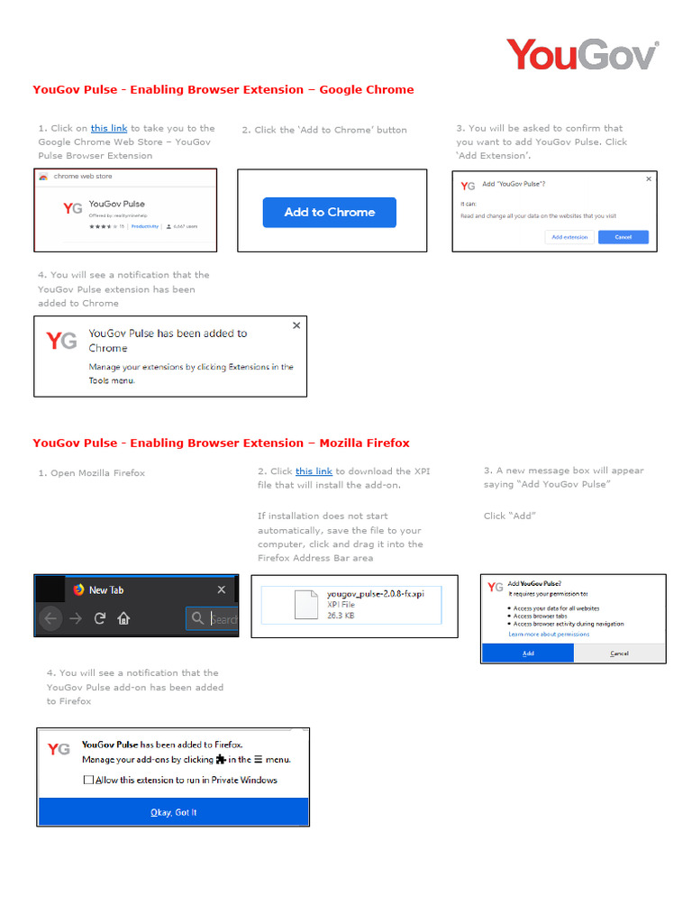 YouGov Pulse Guide - Enabling Browser Extension For Windows | PDF | Business | Social Science