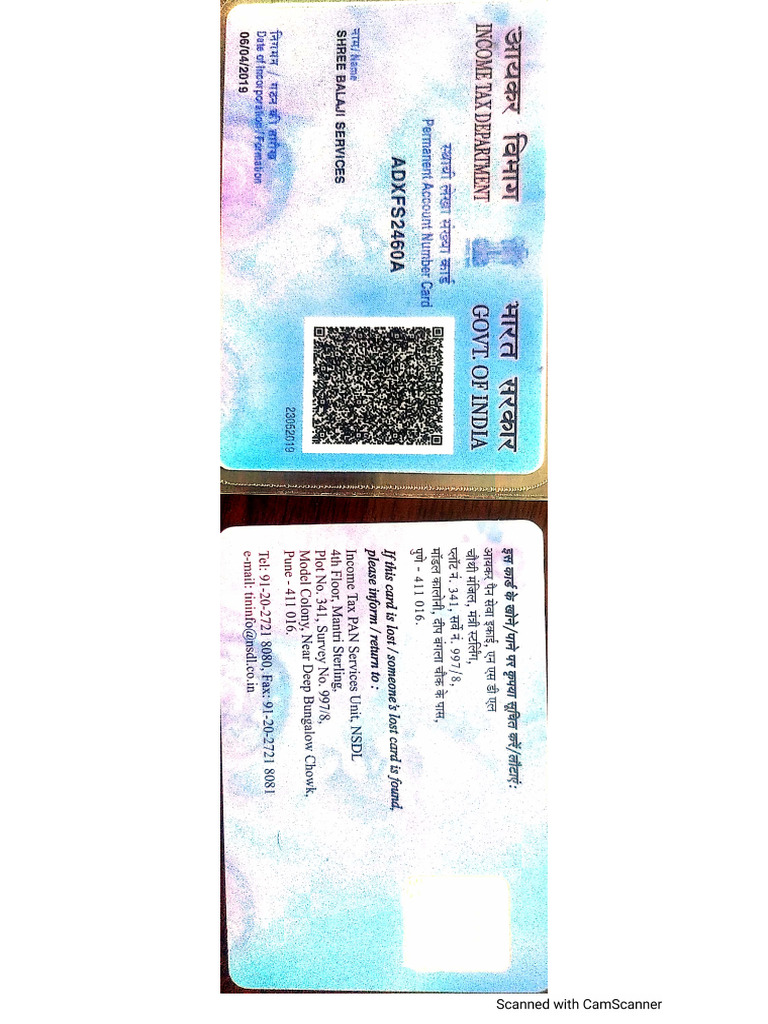 PAN CARD SHREE BALAJI SERVICES | PDF