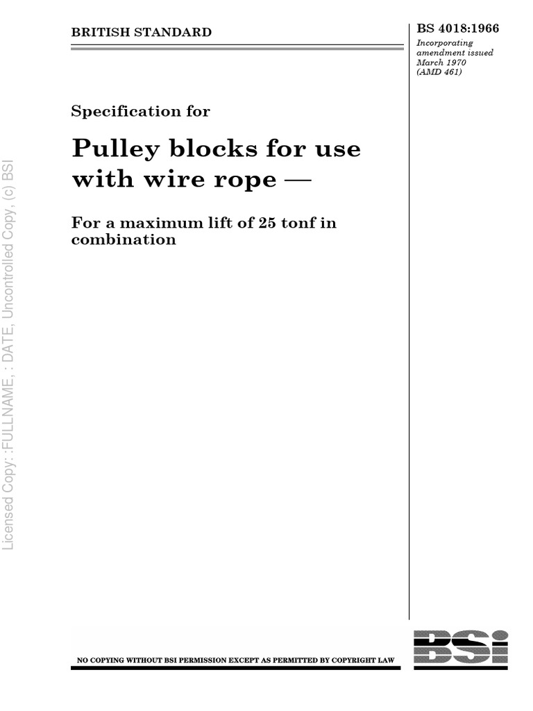 Specification for Wire Rope Pulley Blocks | PDF | Screw | Forging