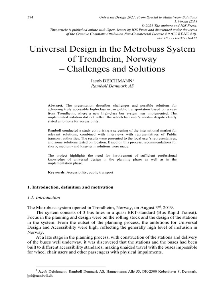 Universal Design in The Metrobuss System | PDF | Bus | Public Transport