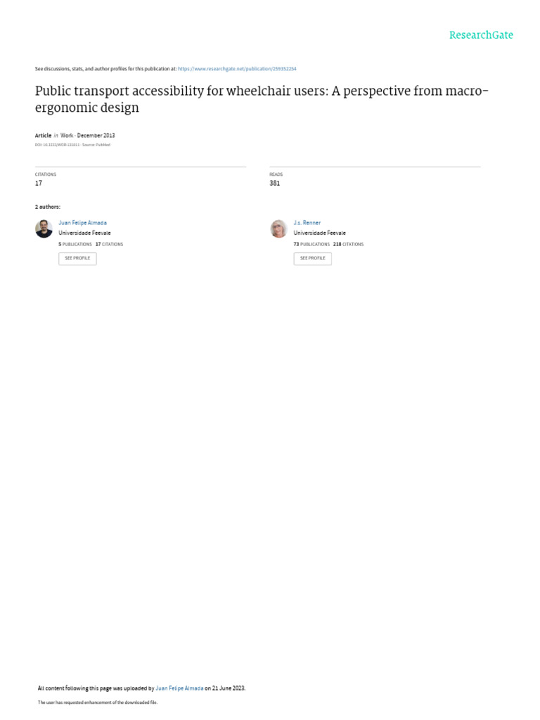 5 Public Transport Accessibility For Wheelchair Users A Perspective